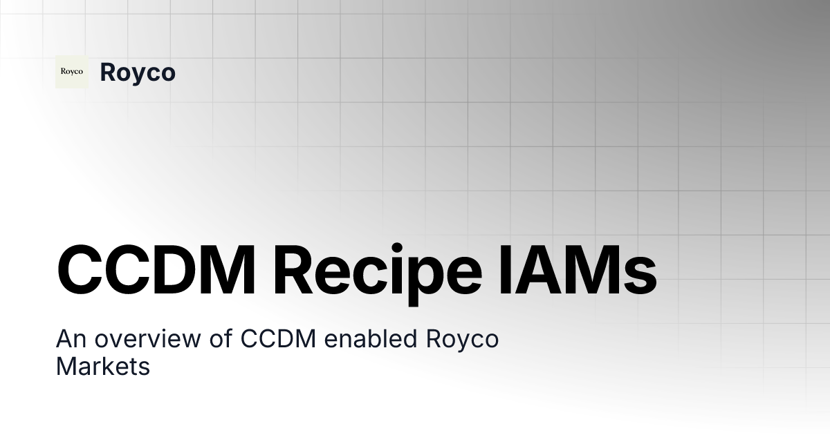 CCDM Recipe IAMs | Royco